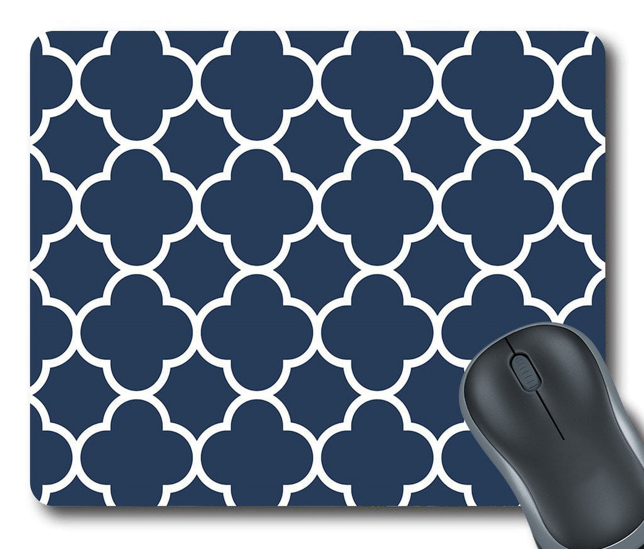 GCKG Classic Navy Blue Quatrefoil Mouse Pad Personalized Unique ...