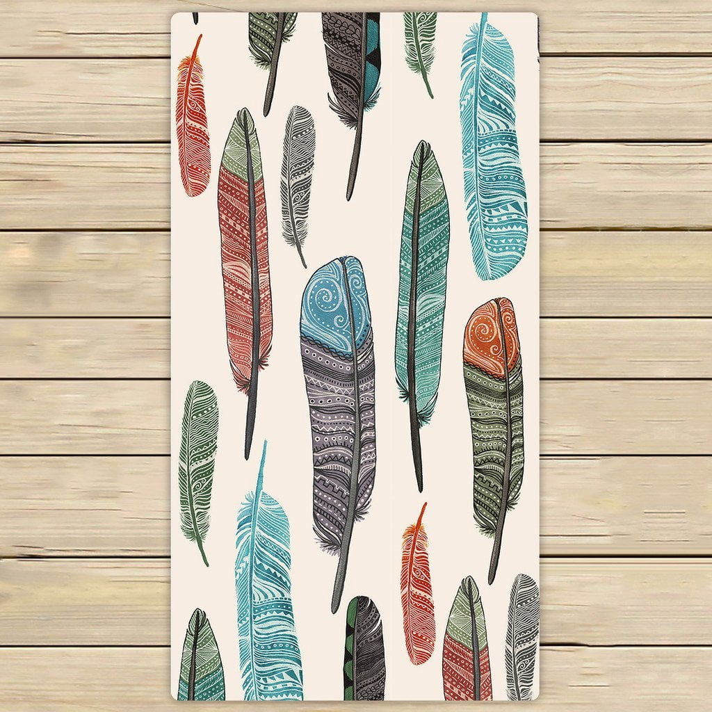 GCKG Colorful Aztec Feather Hand Towel,Spa Towel,Beach Bath Towels ...