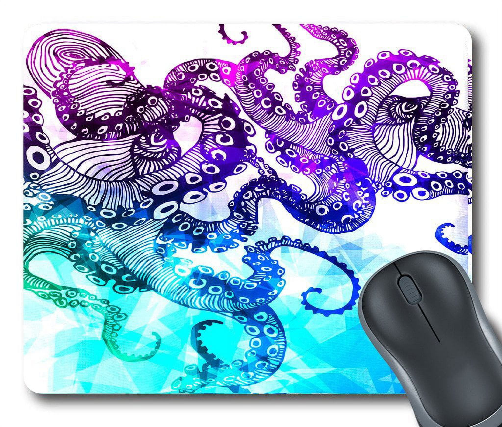 GCKG Colorful Octopus Mouse Pad Personalized Unique Rectangle Gaming ...