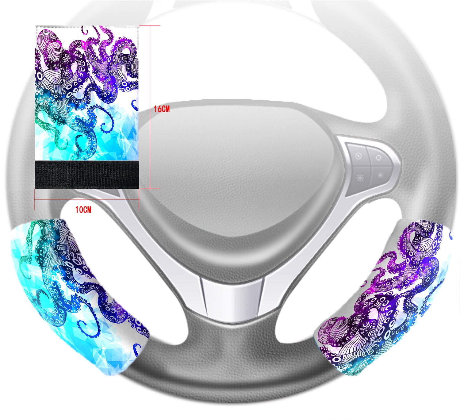 GCKG Colorful Octopus Steering Wheel Cover,Colorful Octopus Steering ...
