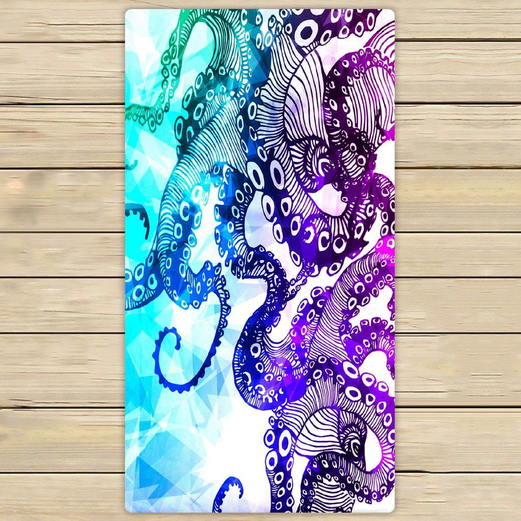 GCKG Colorful Octopus Towels,Colorful Octopus Beach Bath Towels ...