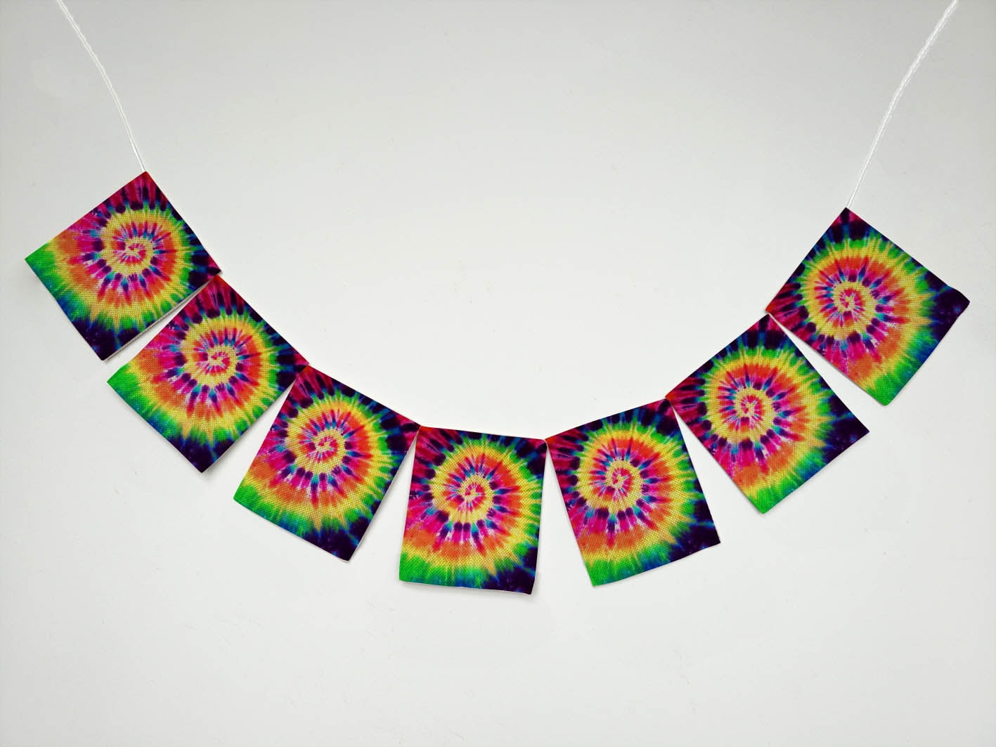 GCKG Colorful Tie Dye Banner Bunting Garland Flag Sign for Home Family ...