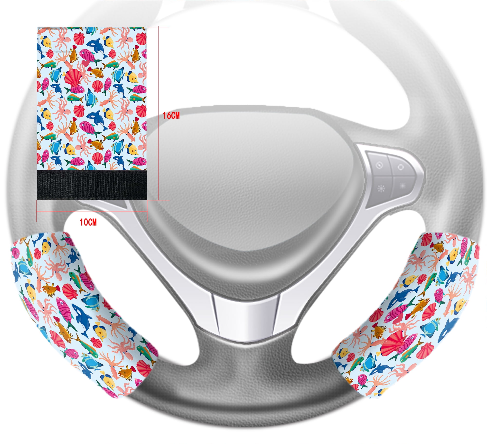 GCKG Colorful Underwater Sealife Shell Fish Octopus Steering Wheel ...