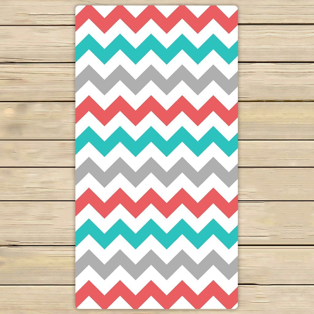 GCKG Coral,Light Green,Gray and White Chevron Zig Zag Pattern Hand ...
