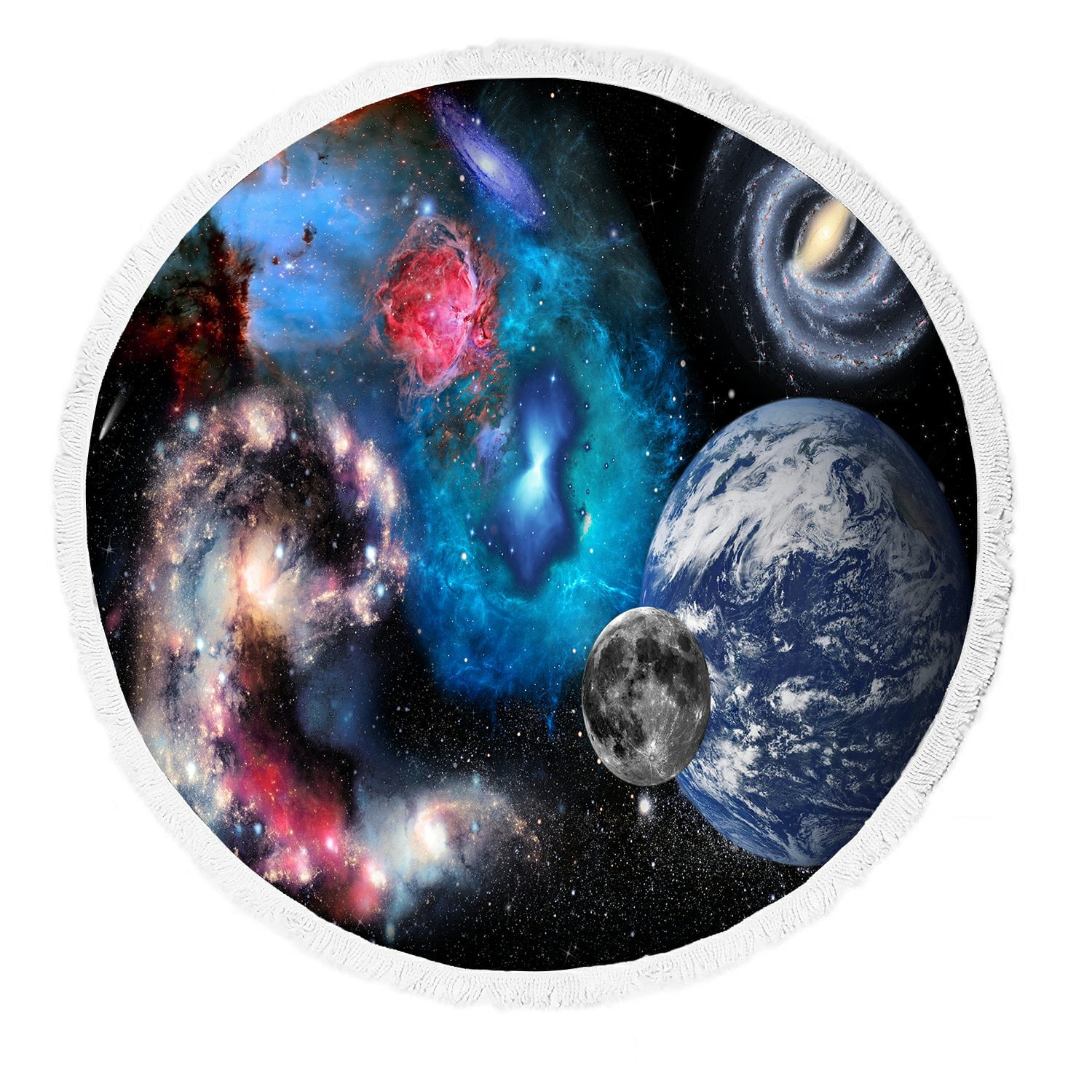 GCKG Cosmic Landscape Beach Towel, Planets Nebula Stars in Fantastic ...
