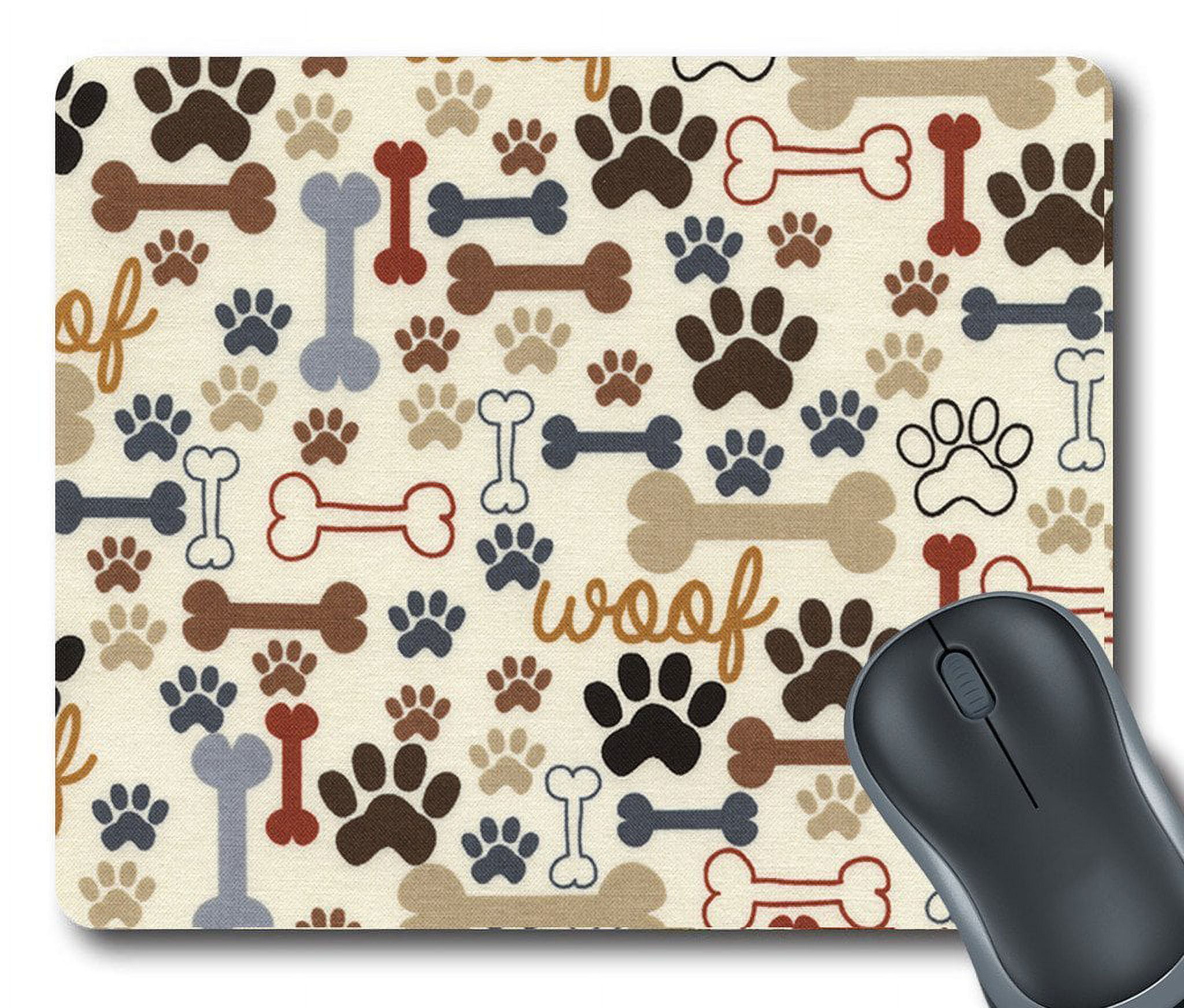 GCKG Dog Paws and Bones Mouse Pad Personalized Unique Rectangle Gaming ...