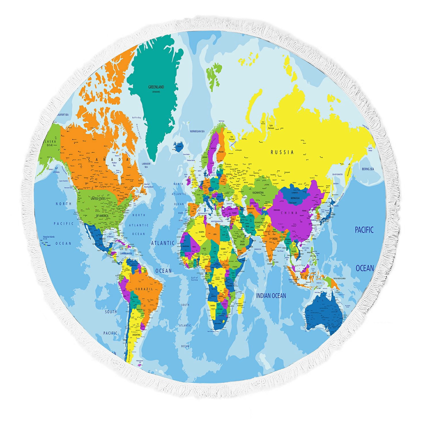 GCKG Educational Beach Towel, Colorful World Map Beach Towel Beach ...