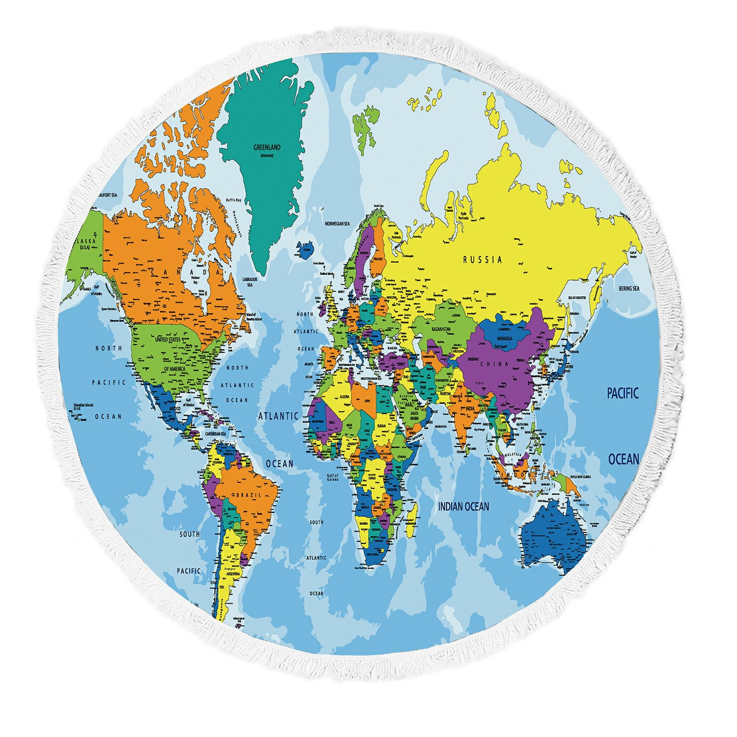 GCKG Educational Beach Towel, Colorful World Map Beach Towel Beach ...