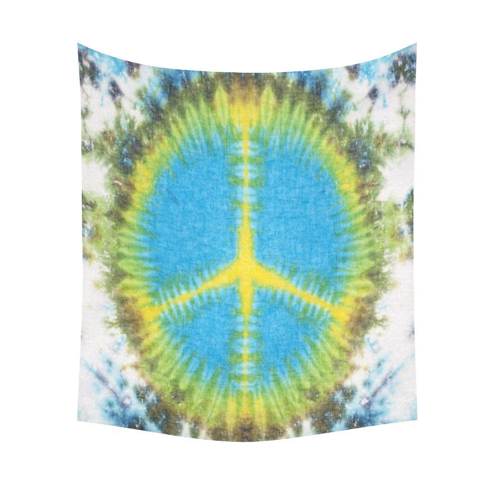 GCKG Fabric Peace Sign Tie Dye Tapestry Wall Hanging Abstract Sign Wall ...