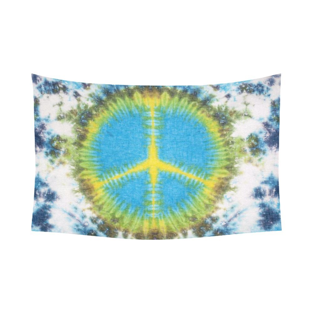 GCKG Fabric Peace Sign Tie Dye Tapestry Wall Hanging Abstract Sign Wall ...