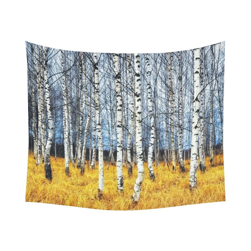 GCKG Fall Birch Trees Tapestry Horizontal Wall Hanging Autumn Birch ...