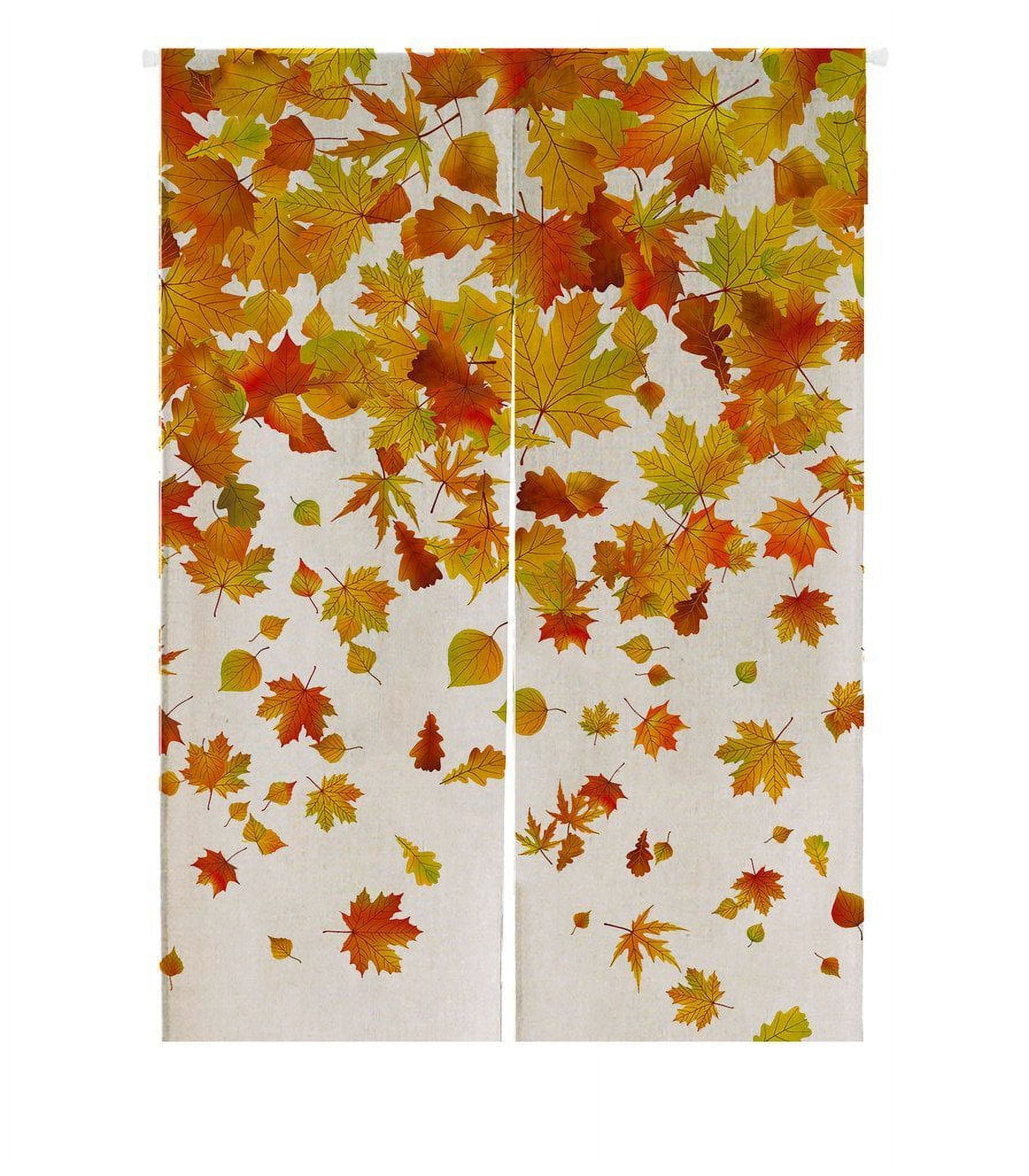 GCKG Falling Maple Leaves Doorway Curtain Japanese Noren Curtains Door ...