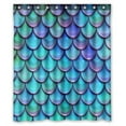 GCKG Fish Scales Purple Blue Waterproof Polyester Shower Curtain ...