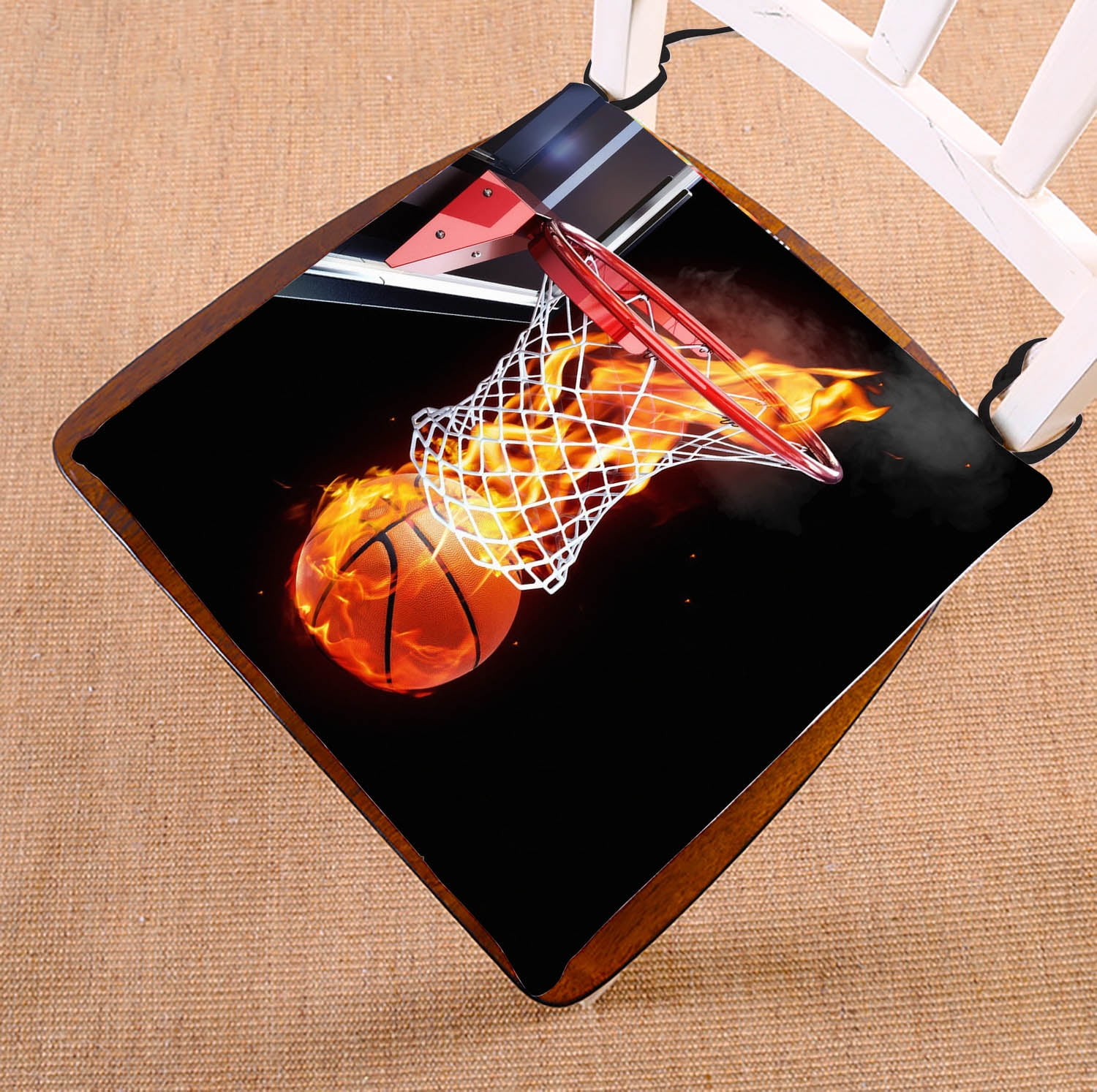 GCKG Flaming Basketball Chair Pad Seat Cushion Chair Cushion Floor ...
