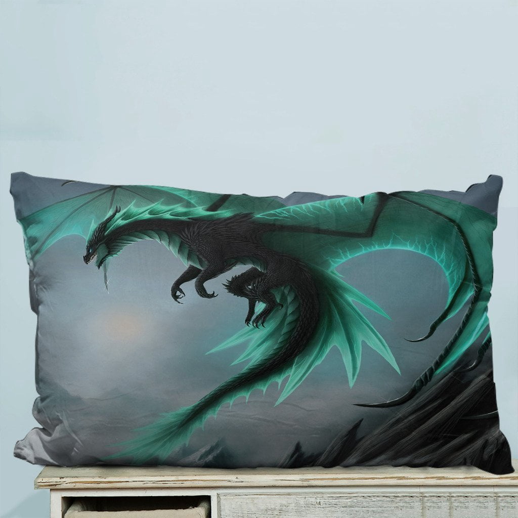 GCKG Flying Dragon Pattern Pillow Case Pillow Cover Pillow Protector ...