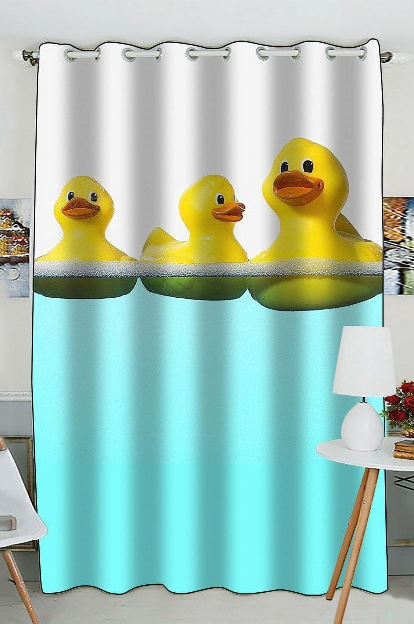 GCKG Funny and Cute Tiled Yellow Rubber Ducky Blackout Curtains Window ...
