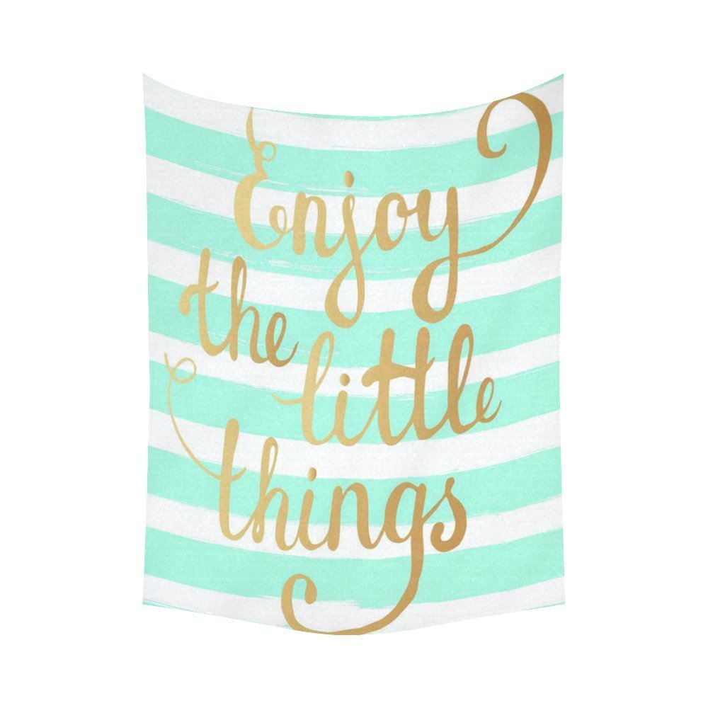 GCKG Golden Letter Striped Inspirational Quotes Tapestry Wall Hanging ...