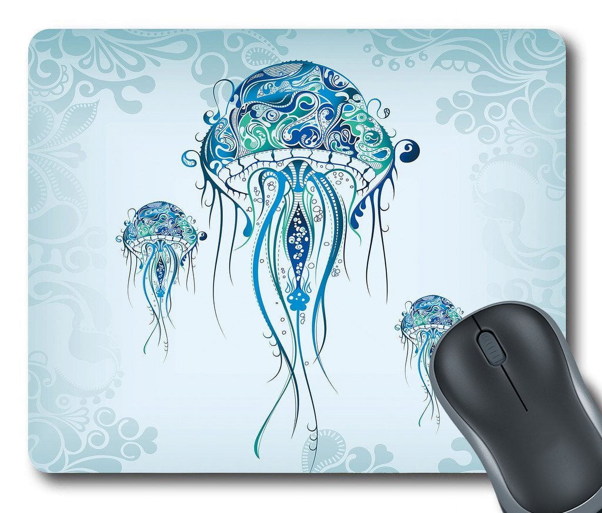 GCKG Jellyfish in the Blue Ocean Mouse Pad Personalized Unique ...