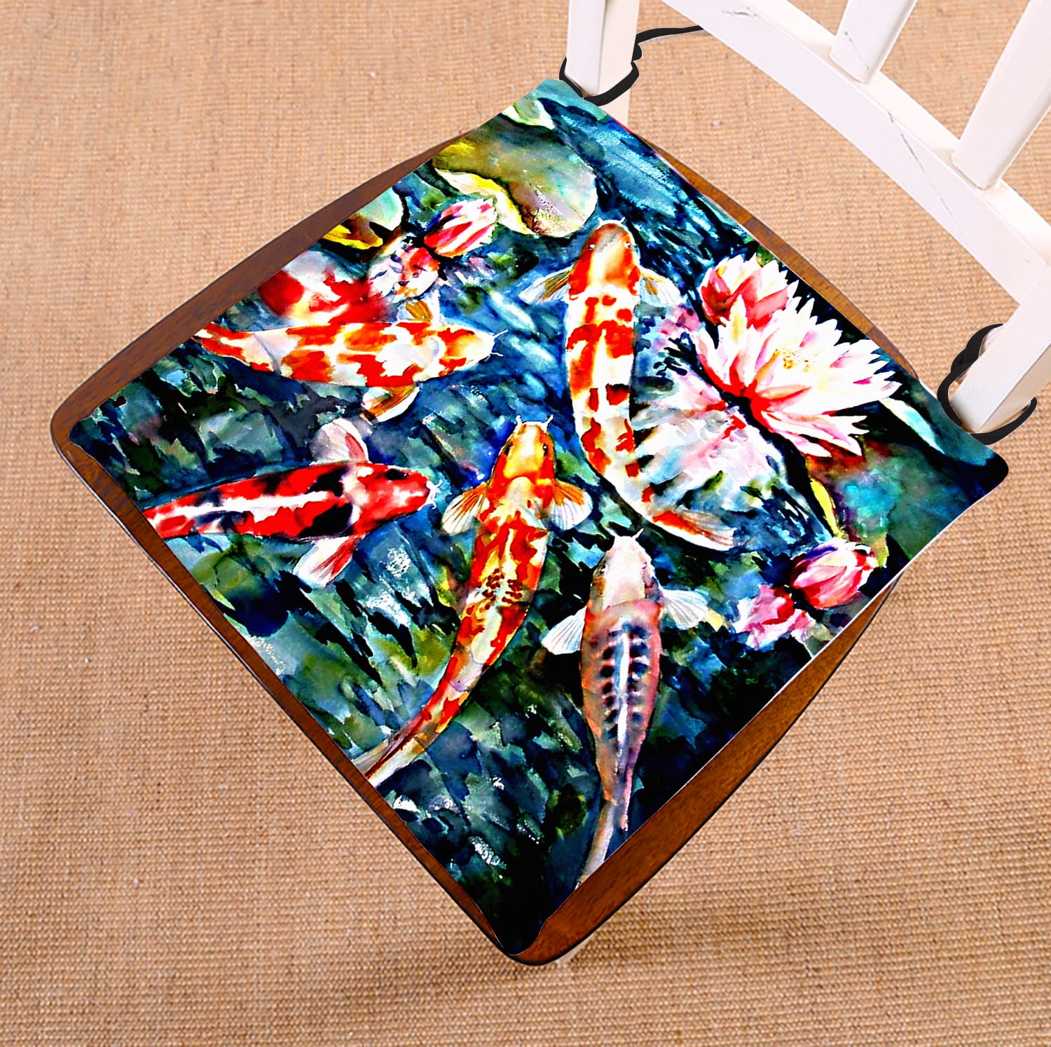 GCKG Koi Fish Chair Pad Seat Cushion Chair Cushion Floor Cushion with ...
