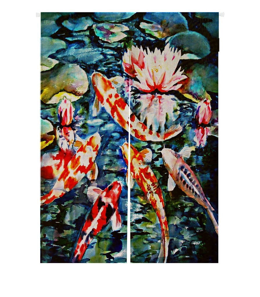GCKG Koi Fish Doorway Curtain Japanese Noren Curtains Door Curtain ...