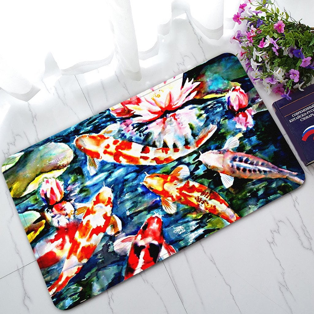 GCKG Koi Fish Non-Slip Doormat Indoor/Outdoor/Bathroom Doormat 30 x 18 ...
