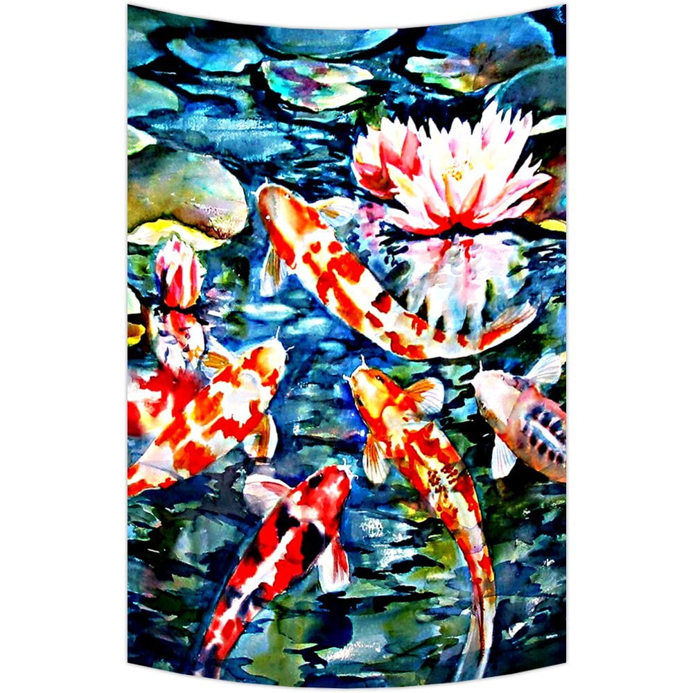 GCKG Koi Fish Wall Art Tapestries Home Decor Wall Hanging Tapestry Size ...