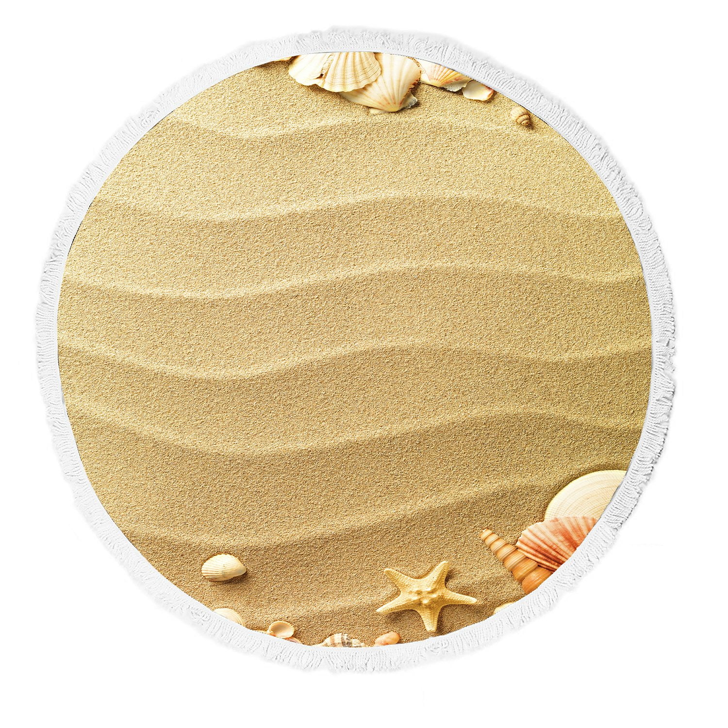 GCKG Love Beach Sand Sunlight Hearts Seashells Starfish Round Beach ...
