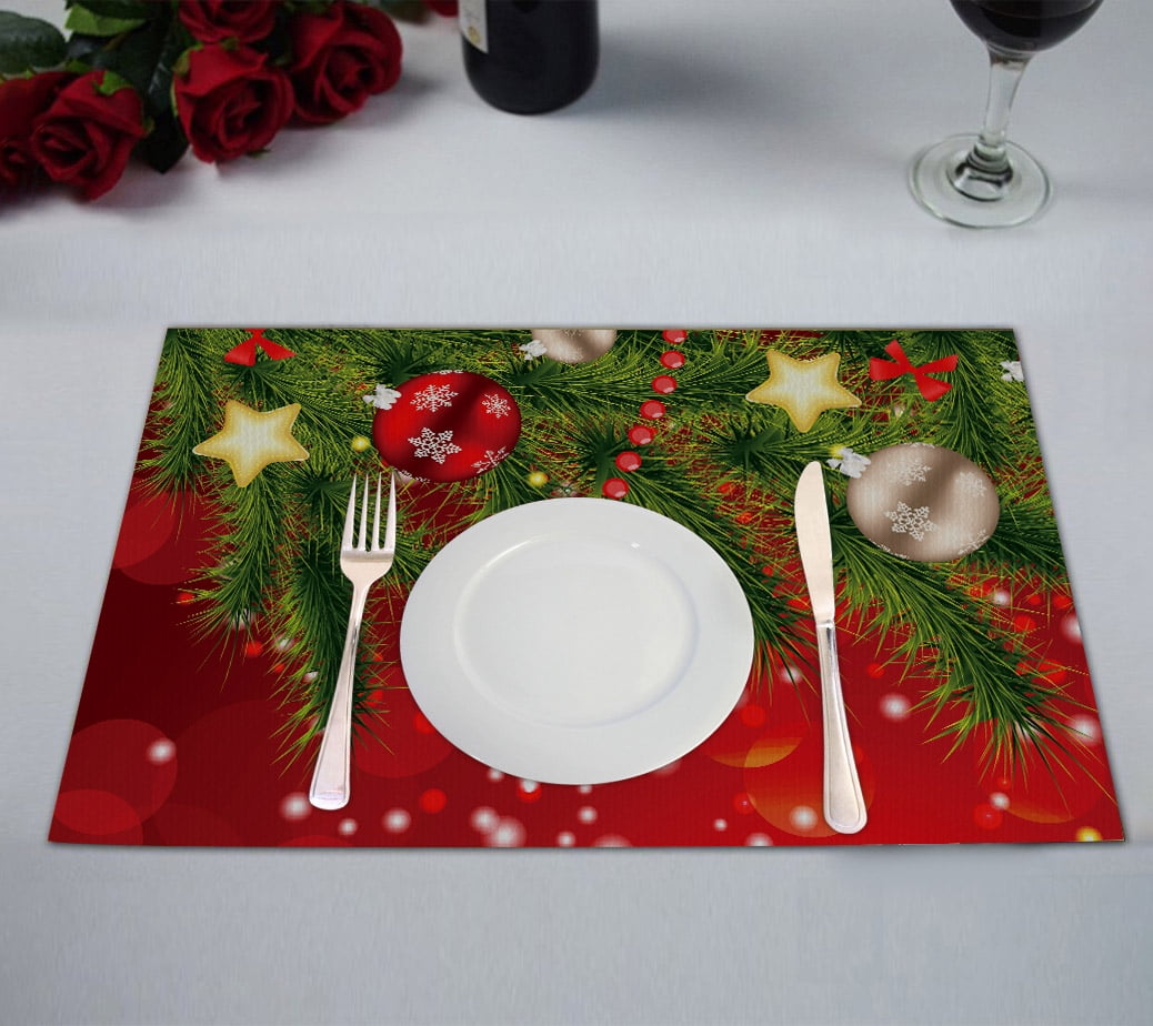 GCKG Merry Christmas Xmas Santa Claus Placemats 12x18 inches Set of 2 ...