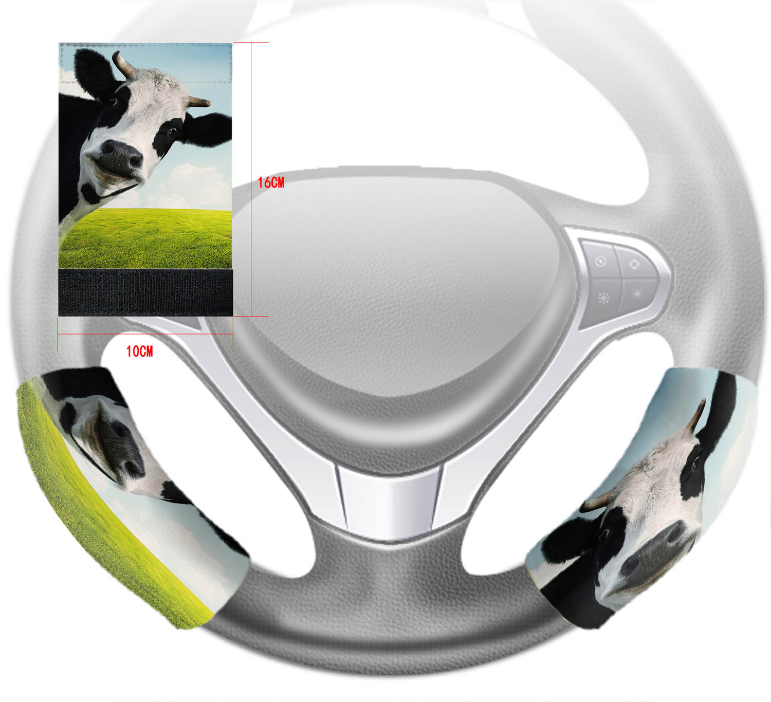GCKG Milk Cow Pasture Meadow Grassland Steering Wheel Cover Anti-slip ...