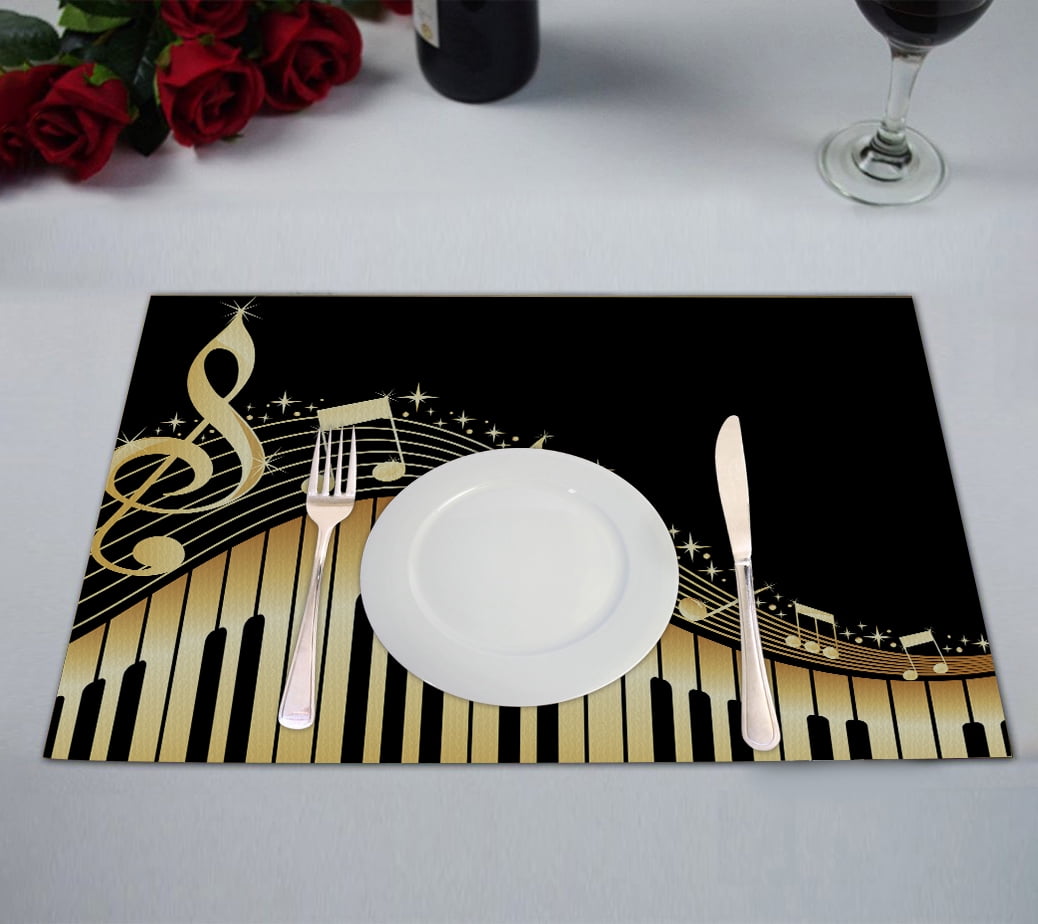 GCKG Musical Notes With Piano Placemats 12x18 inches Set of 2 - Walmart.com