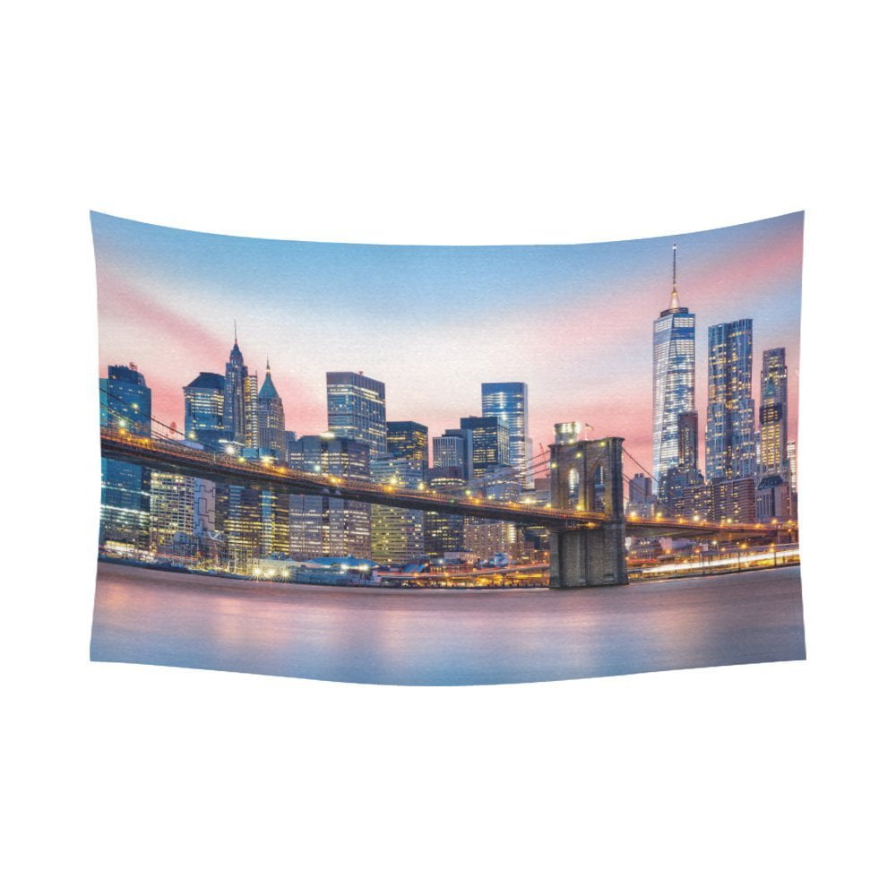 GCKG NYC New York Skyline Cityscape Brooklyn Bridge Tapestry Wall ...