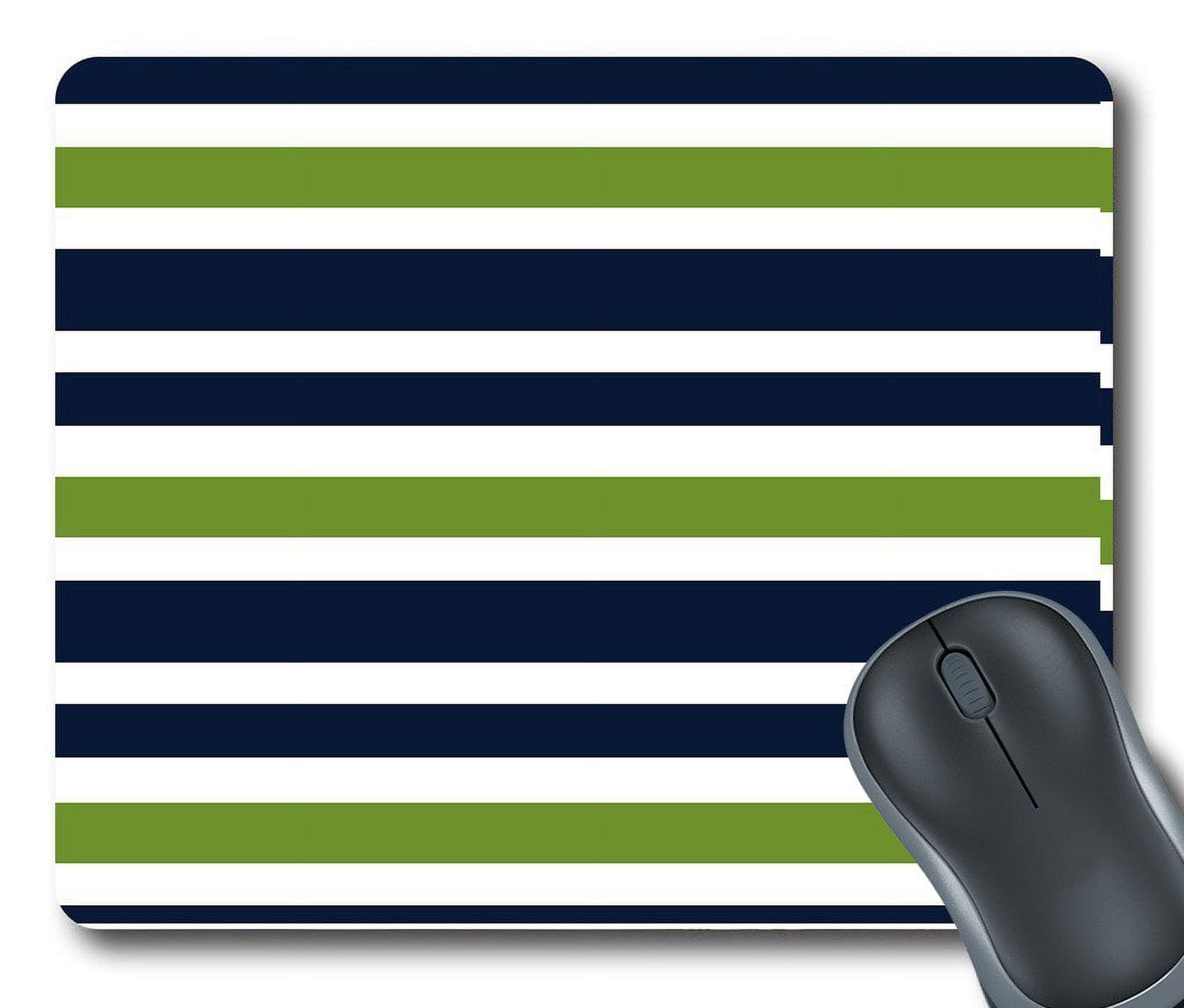 GCKG Navy Blue,Green And White Stripe Mouse Pad Personalized Unique ...