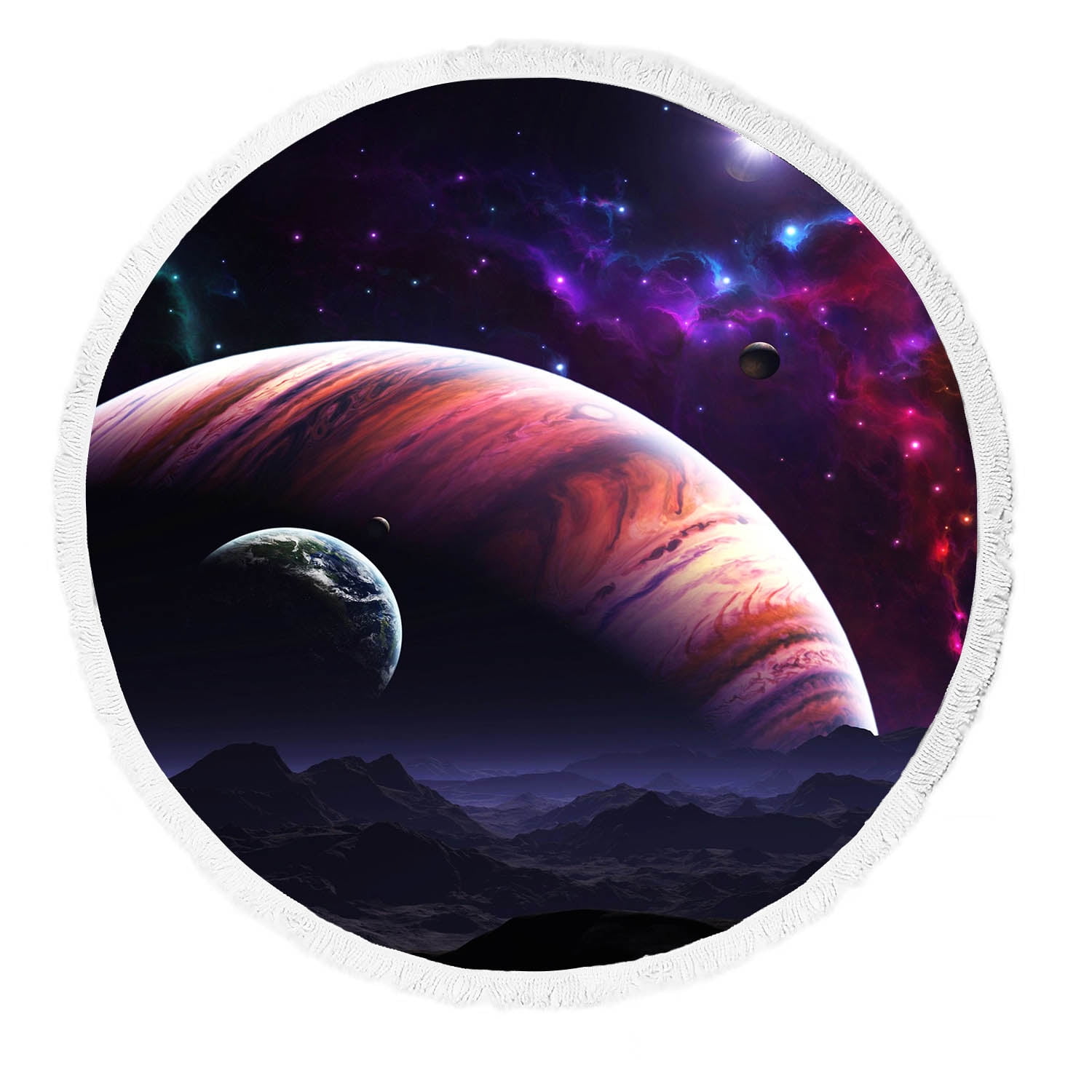 GCKG Nebula Galaxy Moon Space Planet Star Universe Art Round Beach ...