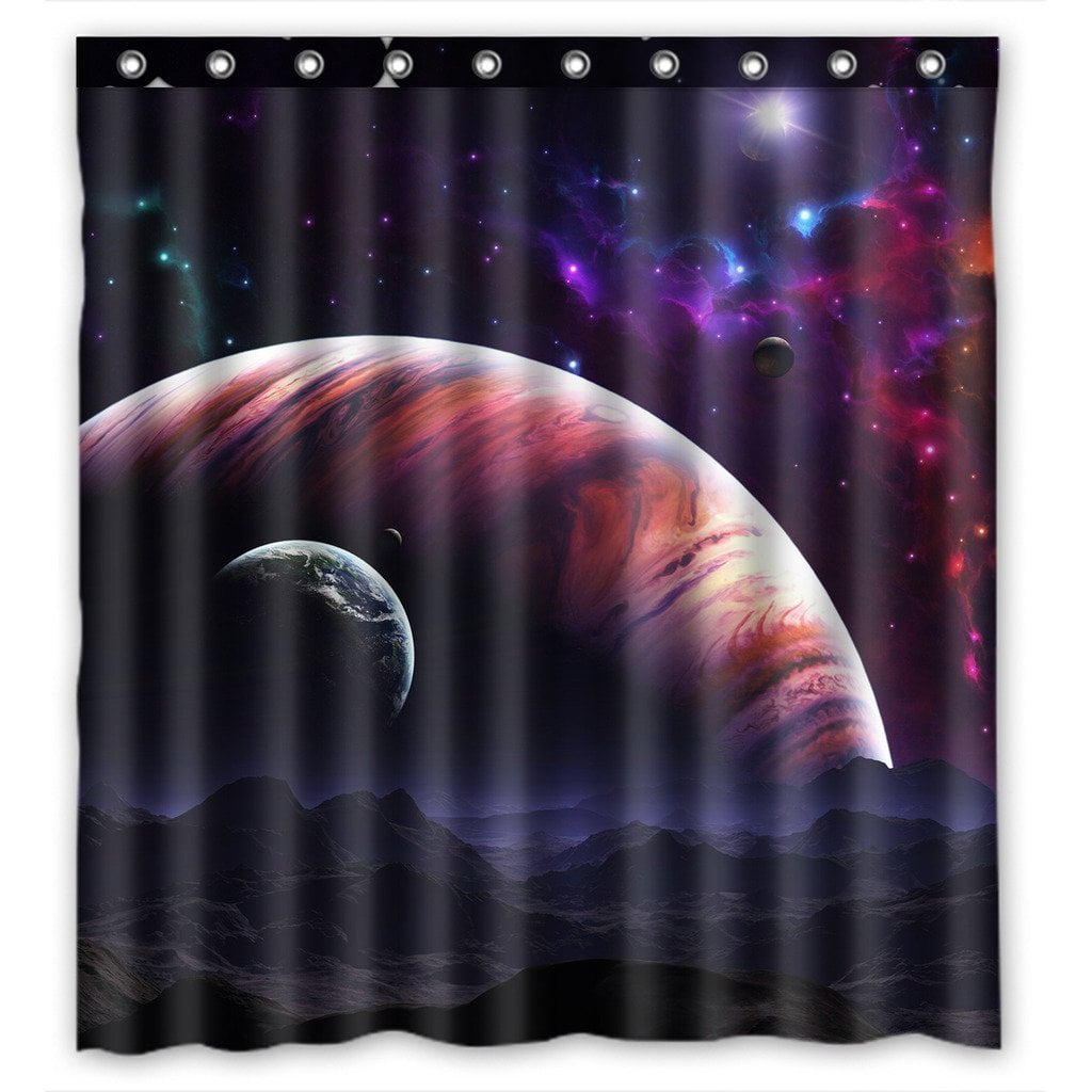 GCKG Nebula Galaxy Moon Space Planet Star Universe Bathroom Shower ...
