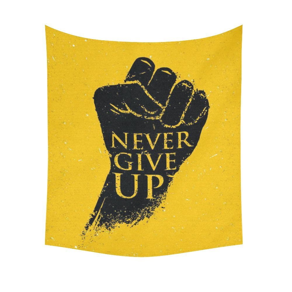 GCKG Never Give Up Poster Inspirational Quotes Tapestry Wall Hanging ...