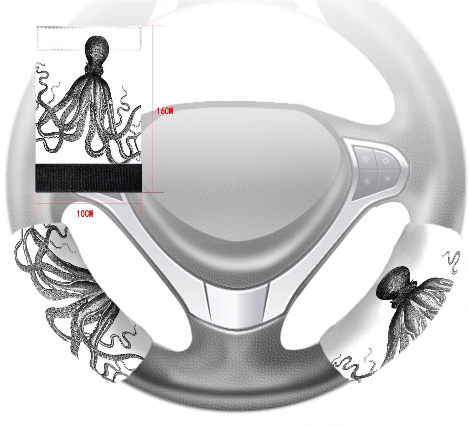 GCKG Octopus Steering Wheel Cover Anti-slip Wheel Sleeve Protector Hook ...