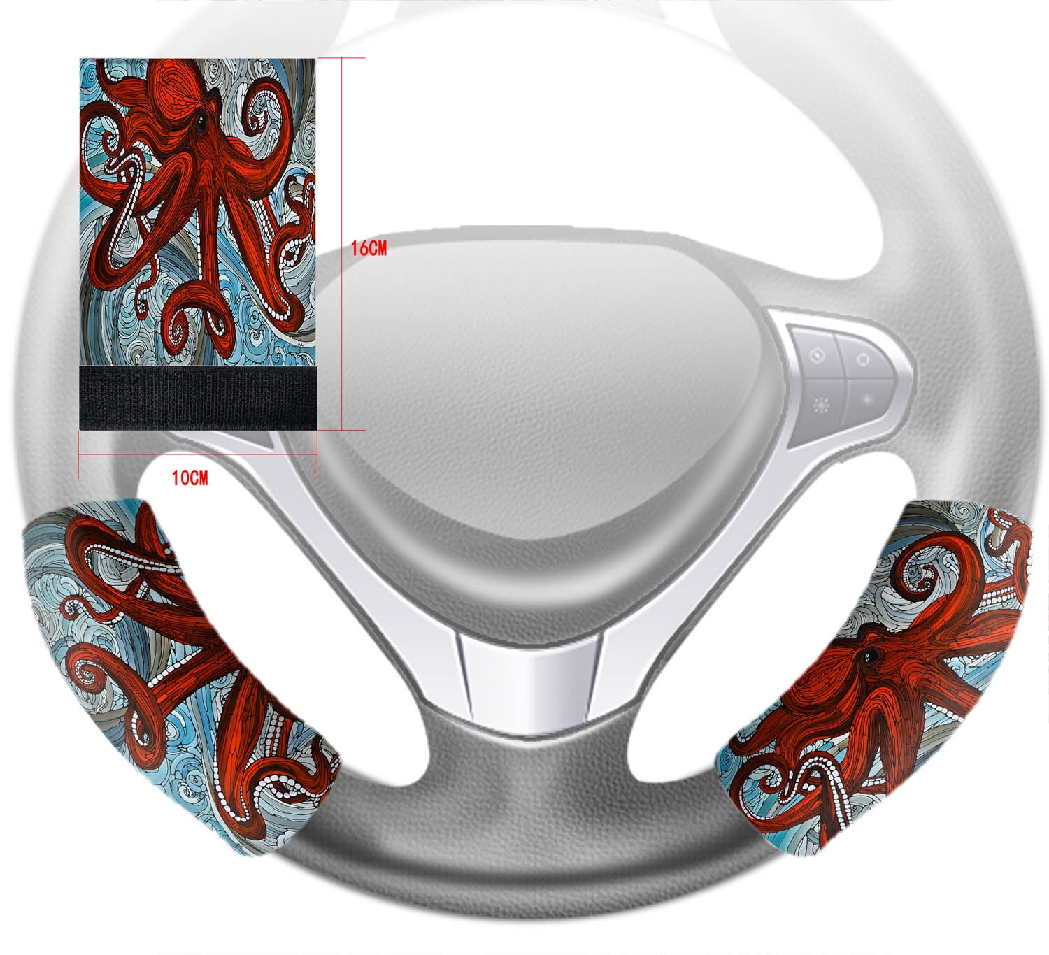 GCKG Octopus Steering Wheel Cover,Red Octopus Steering Wheel Cover Anti ...