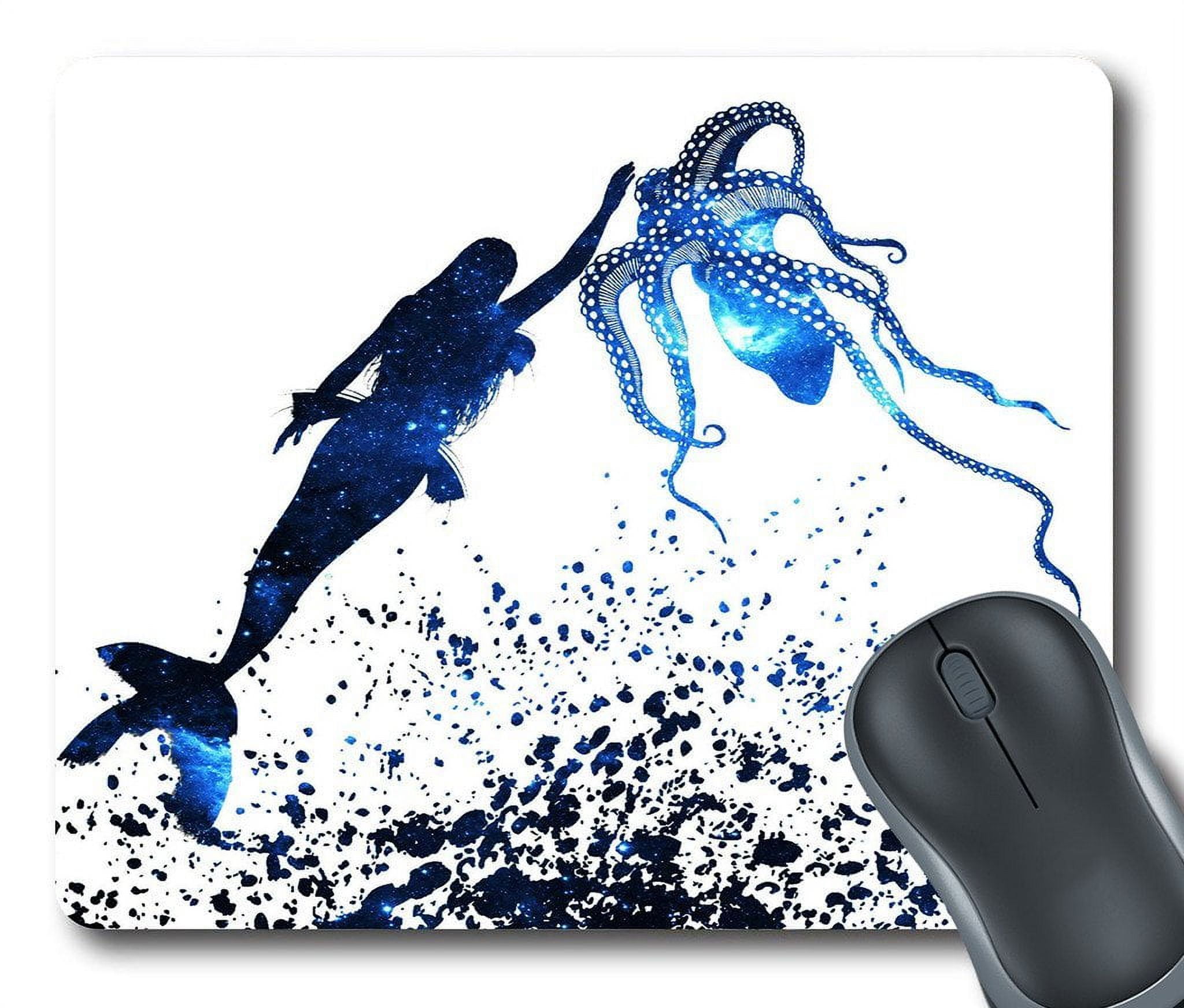 GCKG Octopus and Mermaid Mouse Pad Personalized Unique Rectangle Gaming ...