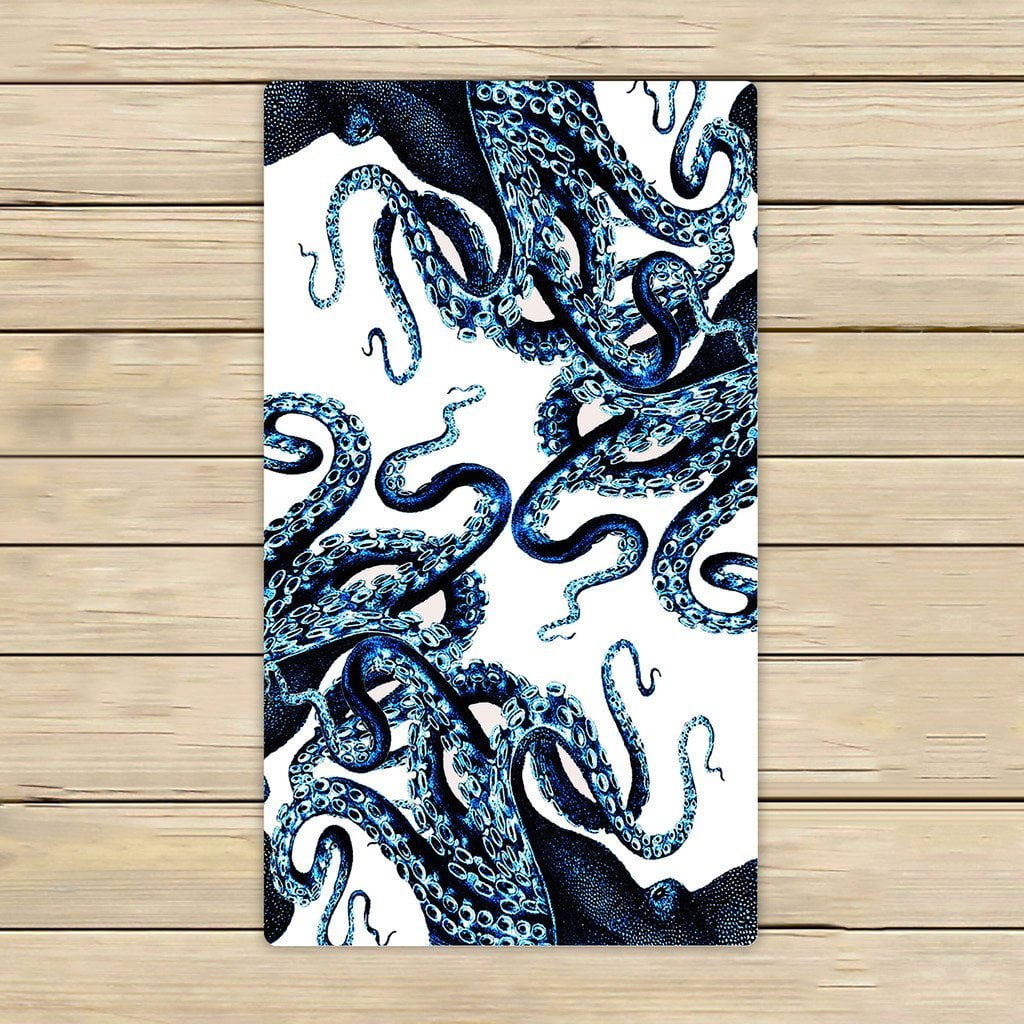 GCKG Red Octopus Towels,Red Octopus Beach Bath Towels Bathroom Body ...