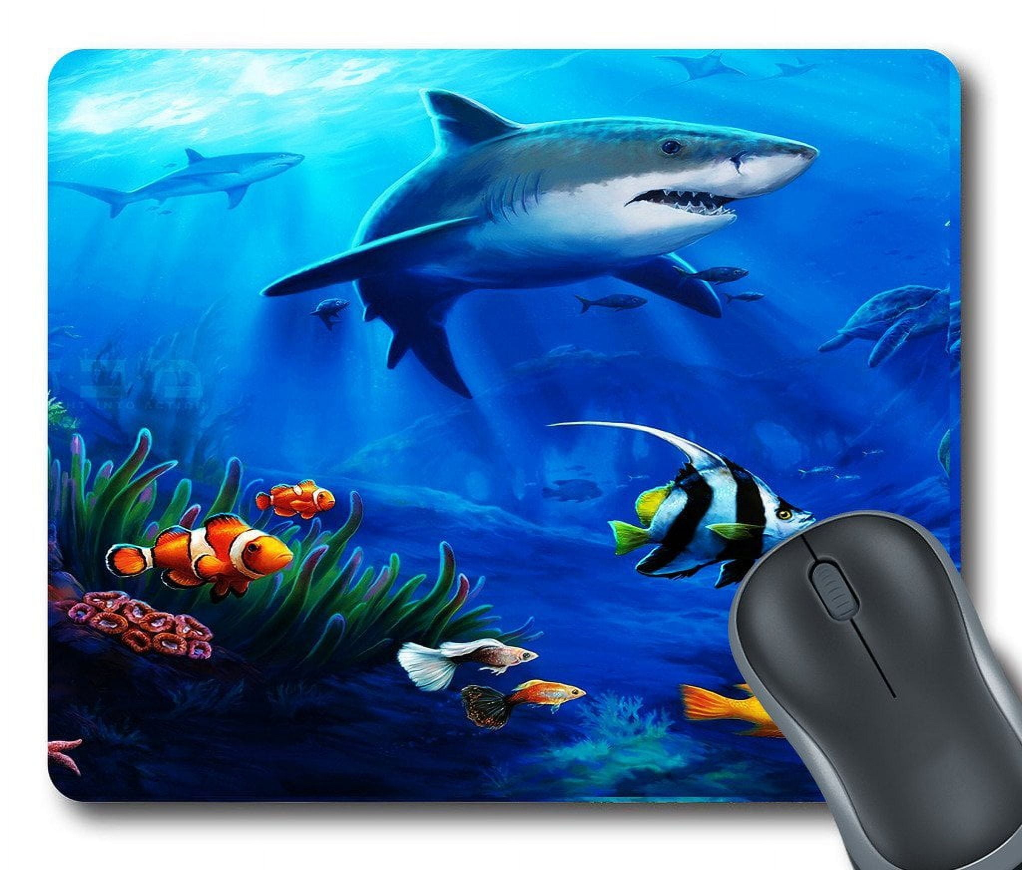 GCKG Sea Shark Fish Corals Underwater Ocean Mouse Pad Personalized ...