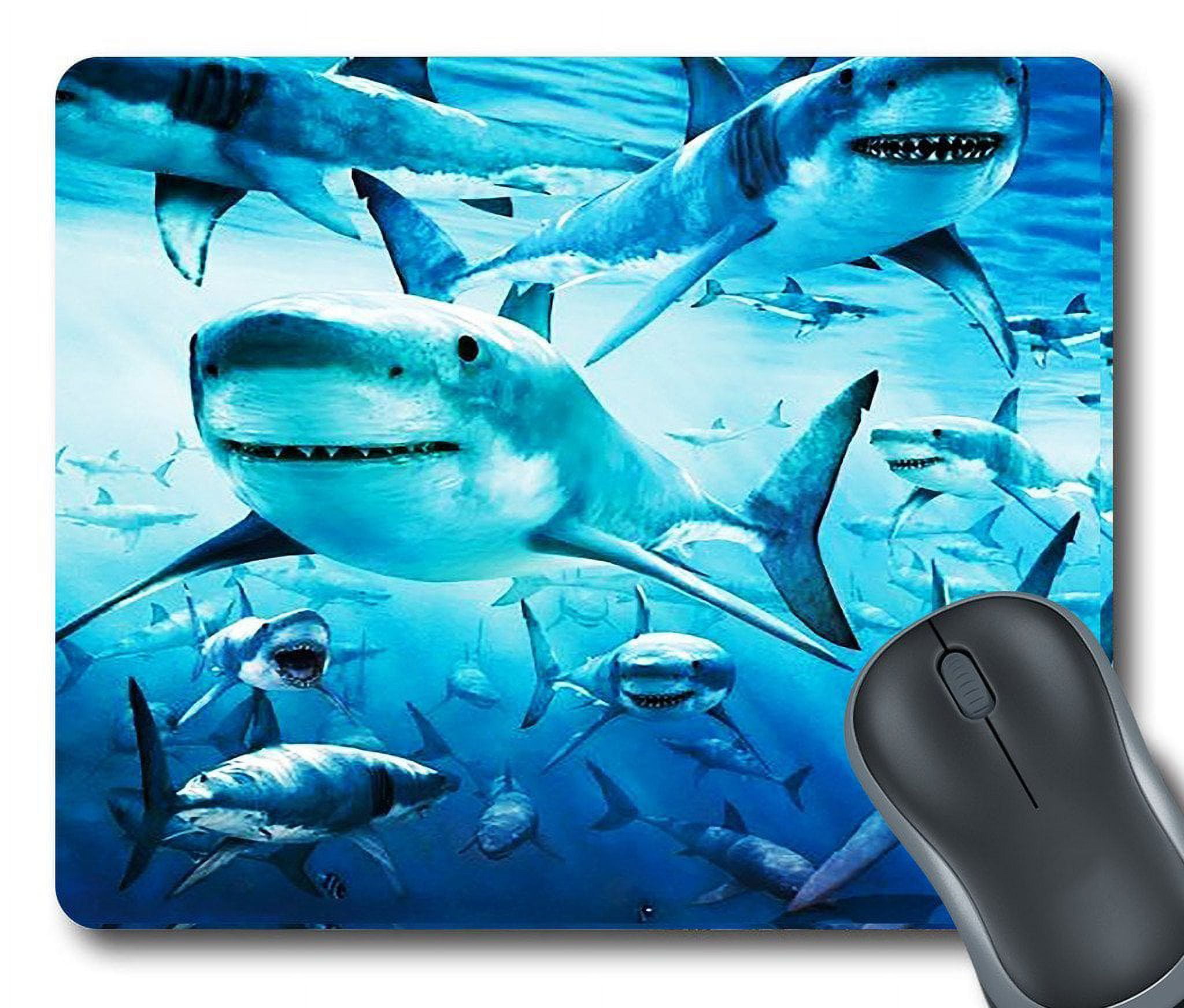 GCKG Sea Sharks In the Deep Ocean Mouse Pad Personalized Unique ...