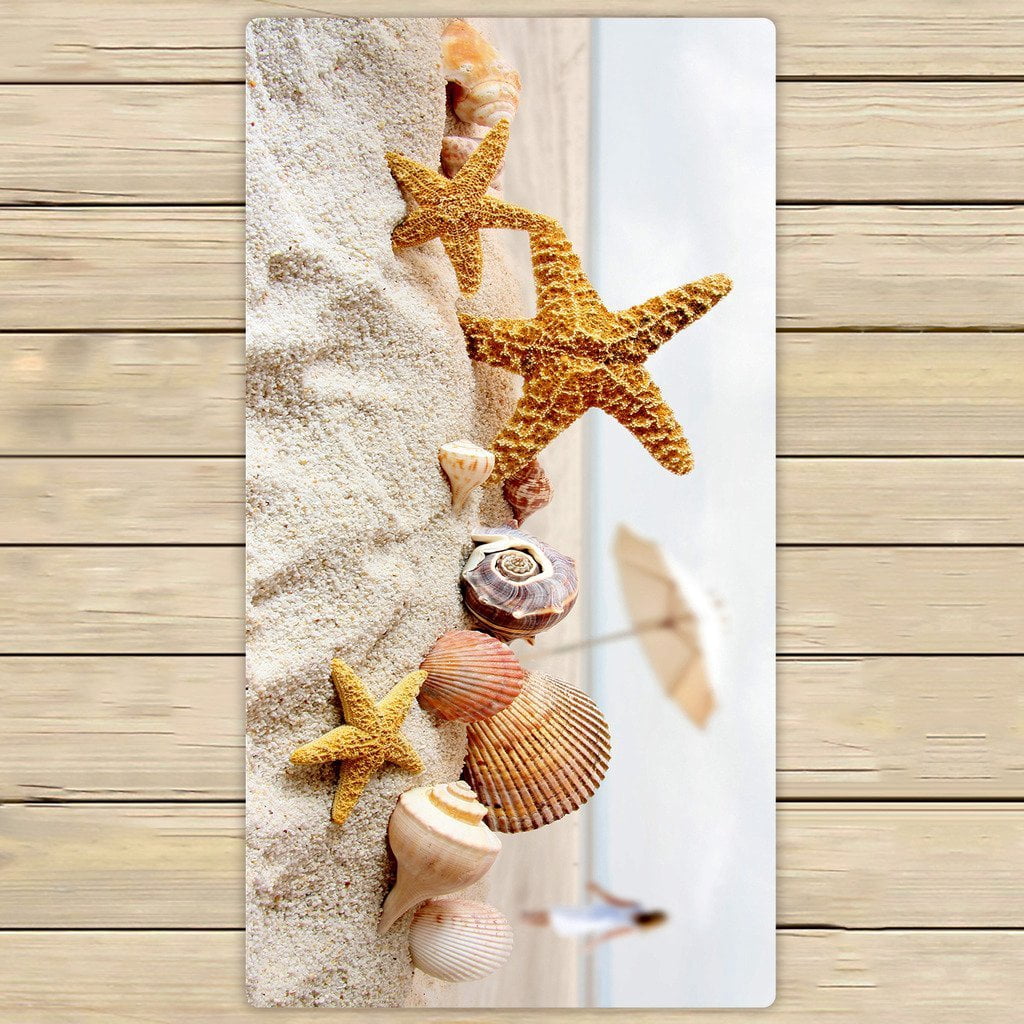 GCKG Star fish sea shell beach Beach Towel Shower Towel Wrap For Home ...
