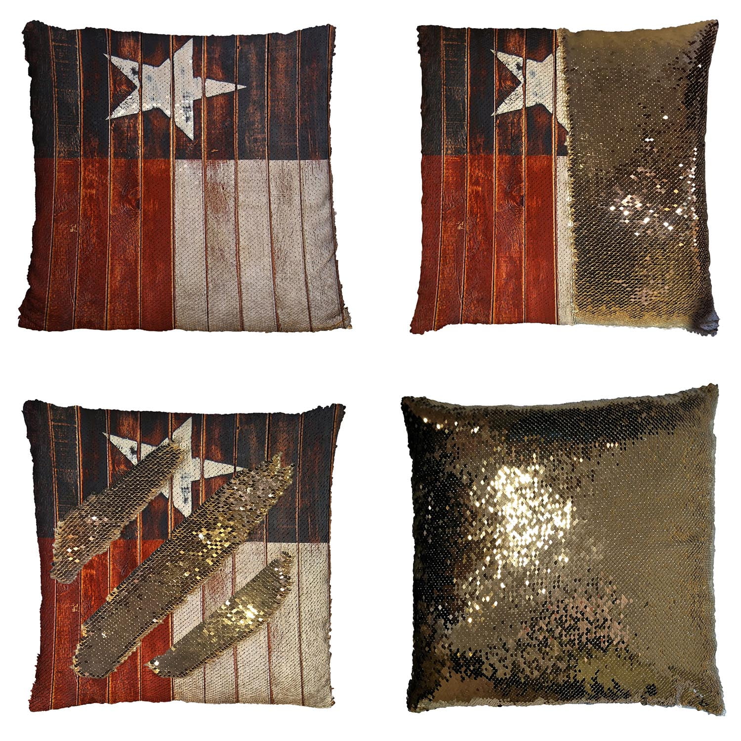 GCKG Texas Star Flag Pillowcase,Texas Star Flag Reversible Mermaid ...