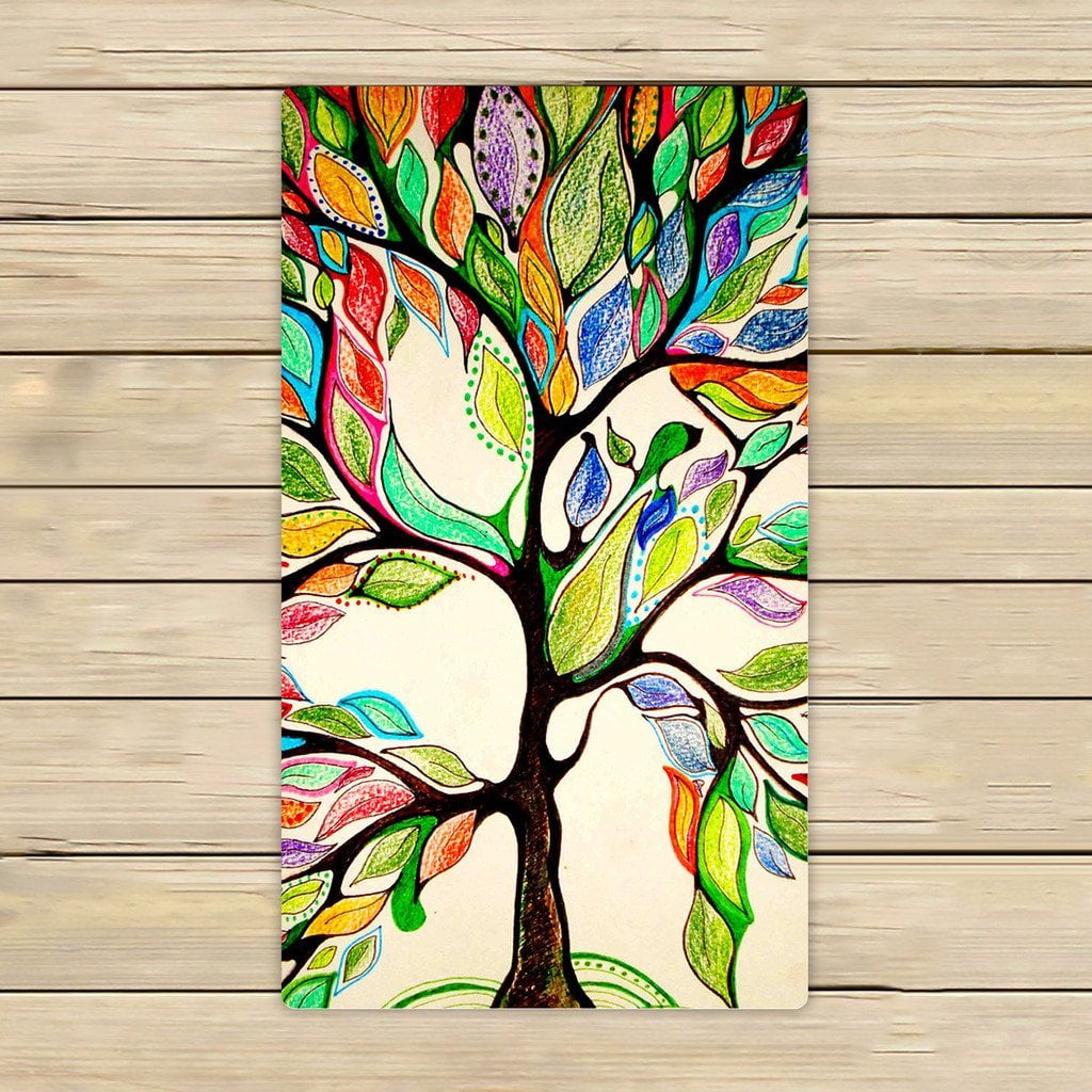 GCKG Tree of Life Towels,Tree of Life Gorgeous Like Leather Beach Bath ...