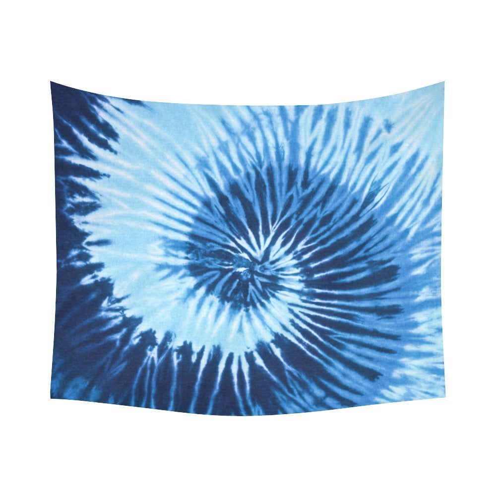 GCKG Trippy Blue Tie Dye Psychedelic Tapestry Horizontal Wall Hanging ...