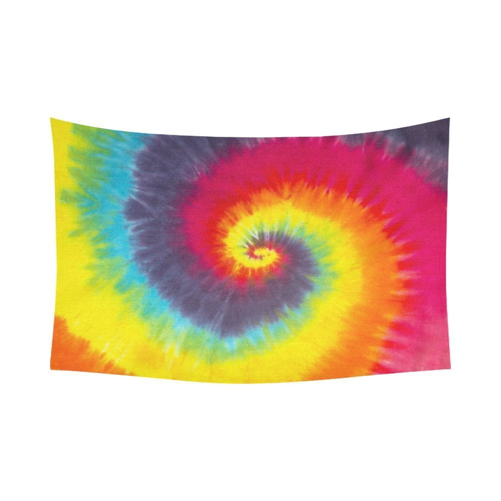 GCKG Trippy Tie Dye Psychedelic Tapestry Horizontal Wall Hanging Blue ...