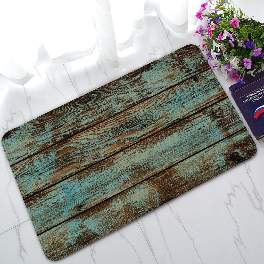 GCKG Vintage Rustic Old Barn Wood Non-Slip Doormat Indoor/Outdoor ...