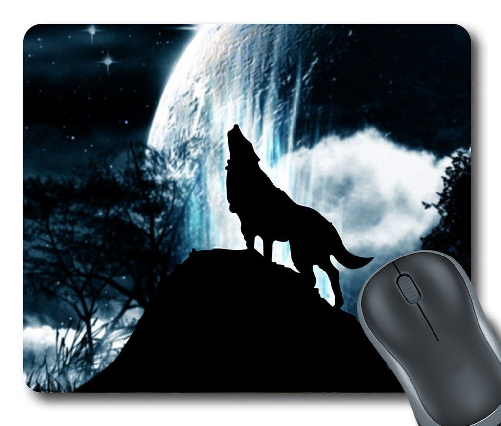 GCKG Wolf Howl Mouse Pad Personalized Unique Rectangle Gaming Mousepad ...