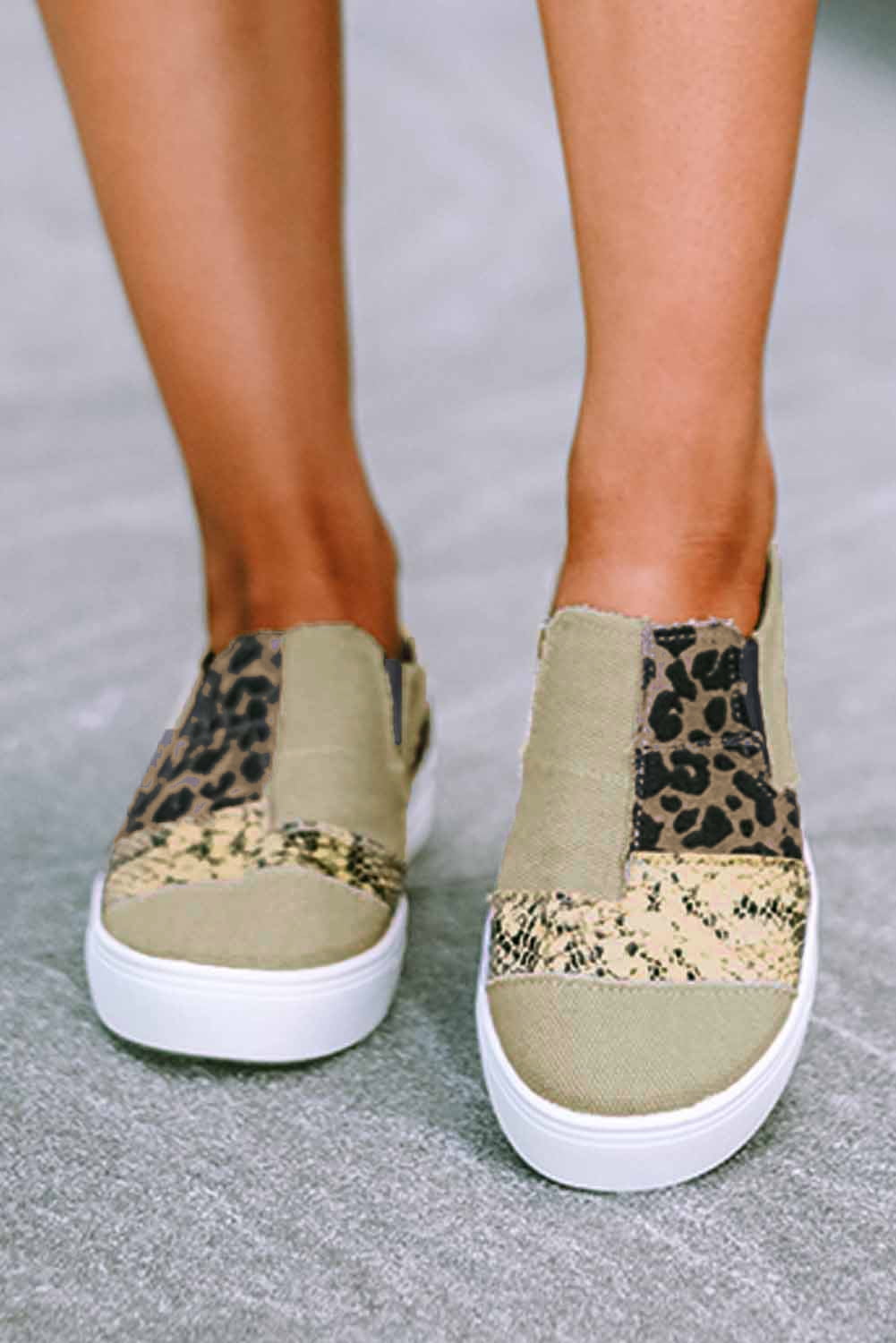 GCKG Women's Brown Animal Print Camouflage Patchwork Shoes (US 5.5)36 ...