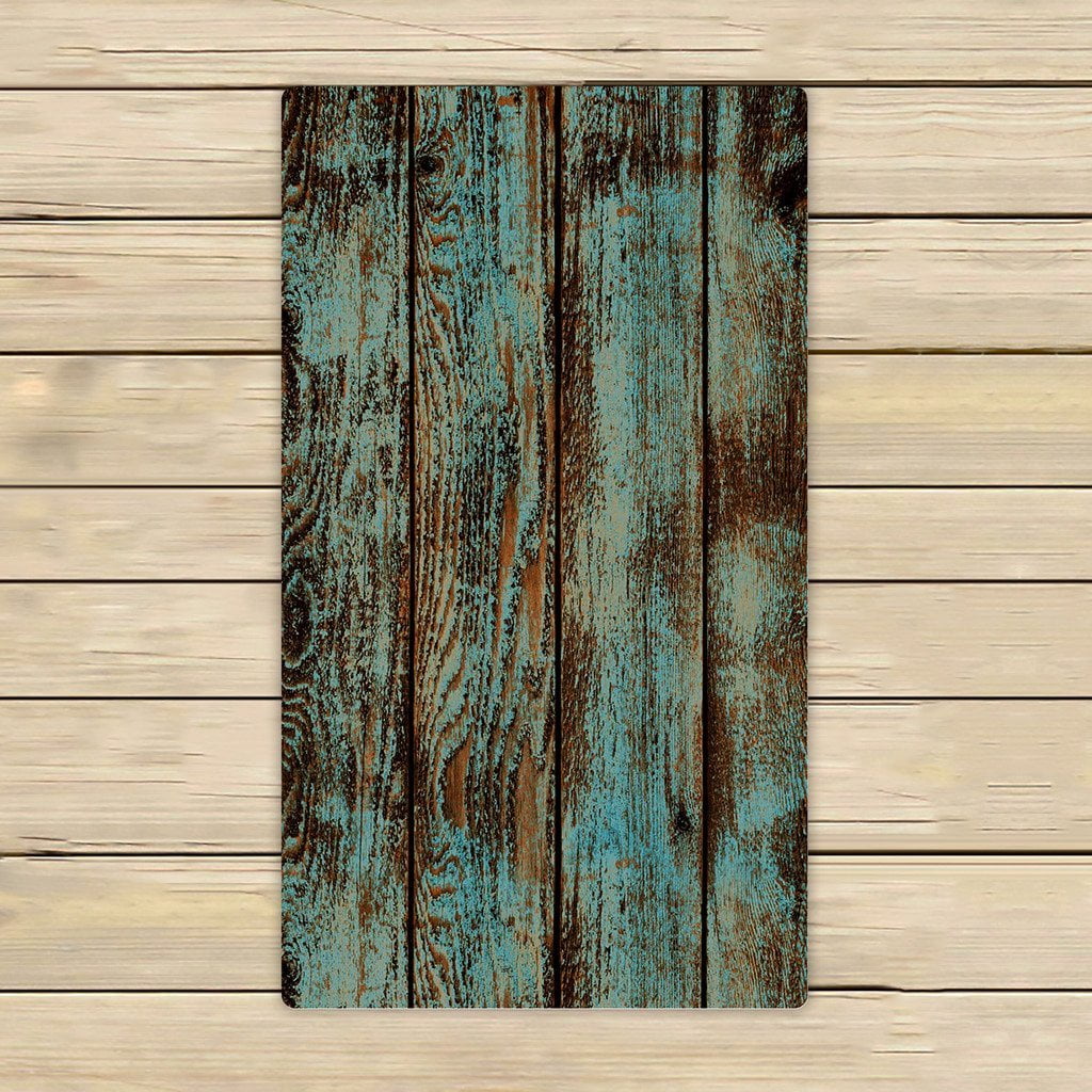 GCKG Wood Printed Towels,Vintage Rustic Old Barn Wood Printed Beach ...